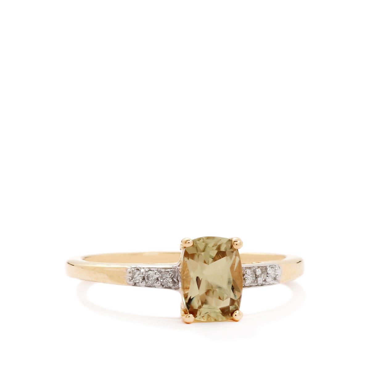 Csarite® & Diamond 9K Gold Ring ATGW 1.16cts | Gemporia