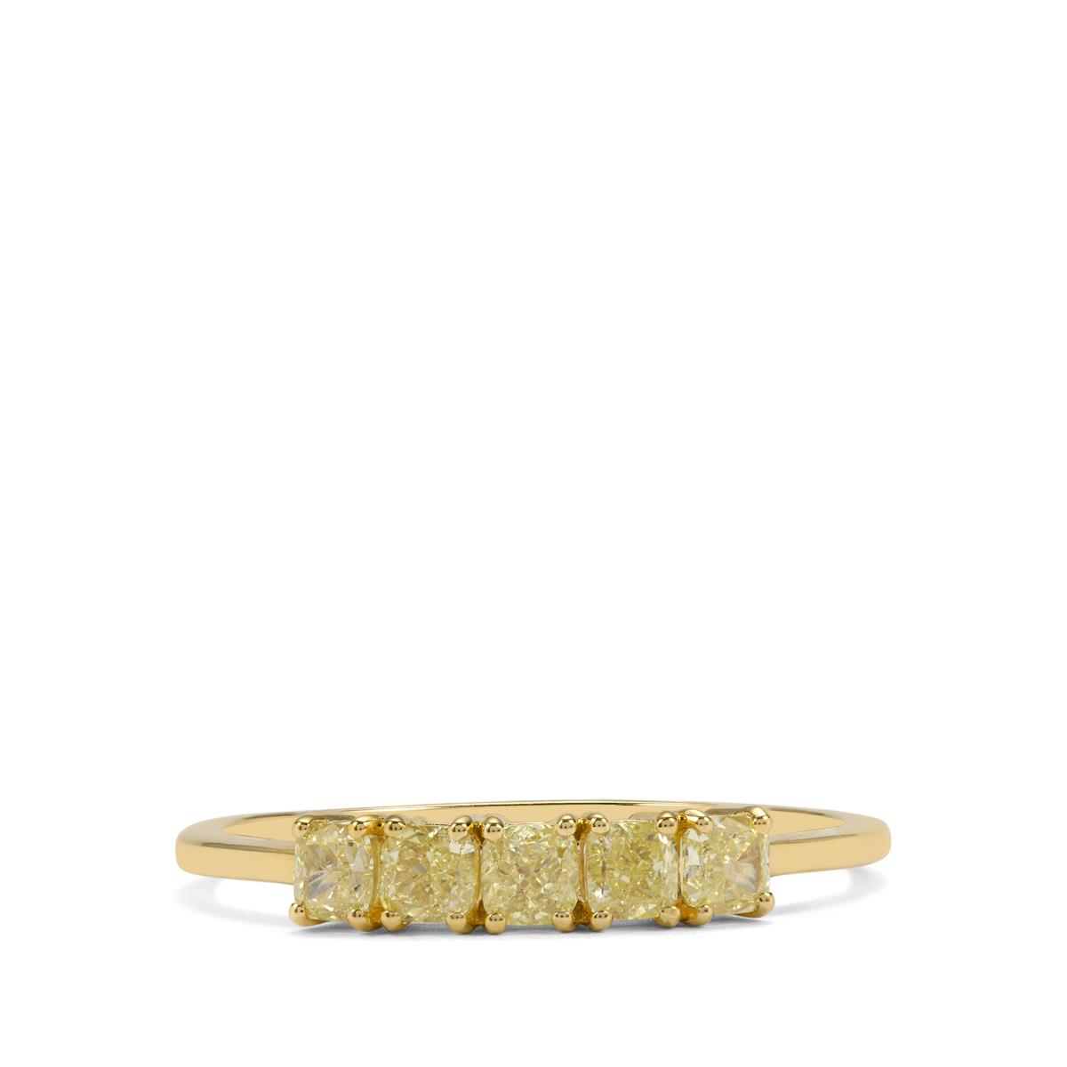 Angolan Yellow Diamond Ring in 9K Gold 0.75ct | Gemporia