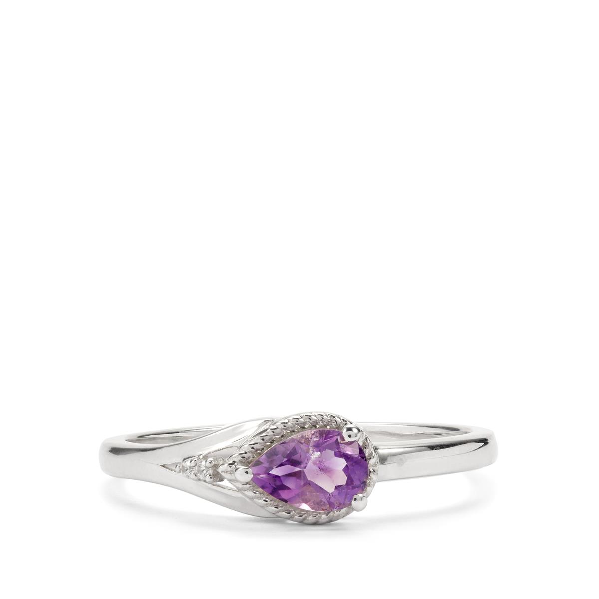 Moroccan Amethyst Ring with White Zircon in Sterling Silver 0.41cts ...