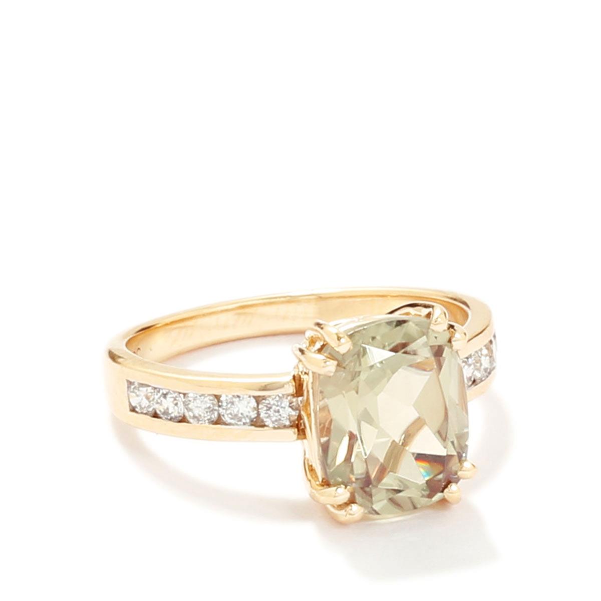 Csarite & Diamond 18K Gold Ring MTGW 3.93cts | Gemporia