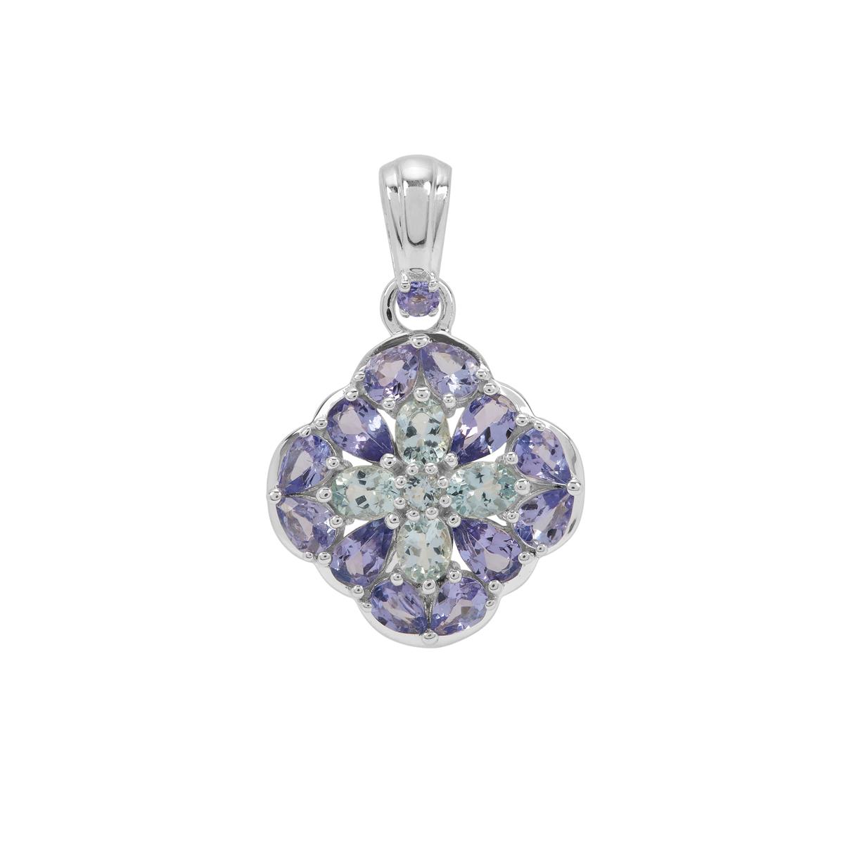 Santa Maria Aquamarine Pendant with Tanzanite in Sterling Silver 2 ...