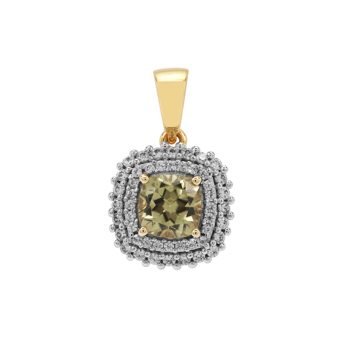 Csarite® Pendant with White Zircon in 9K Gold 1.55cts | Gemporia