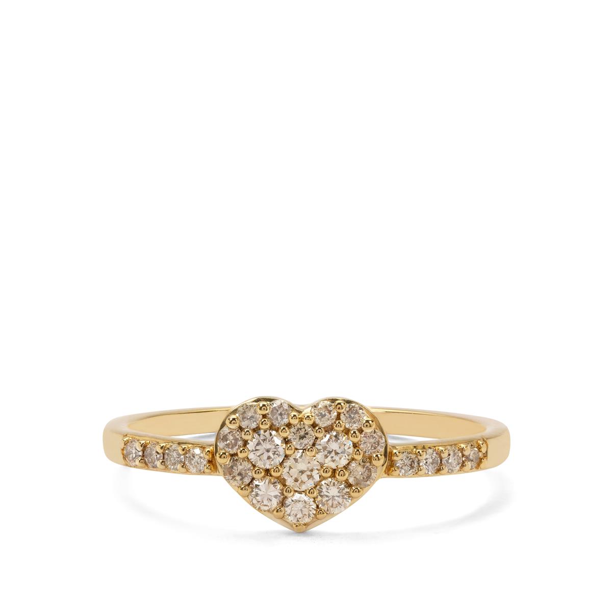 Golden Ivory Diamond Ring in 9K Gold 0.33cts | Gemporia