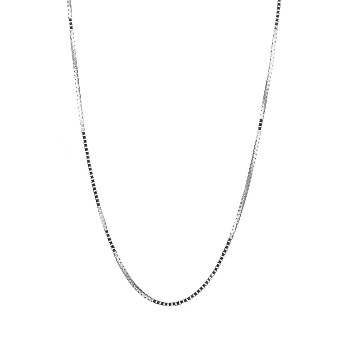 22 9K White Gold Tempo Box Slider Chain 1.40g | Gemporia