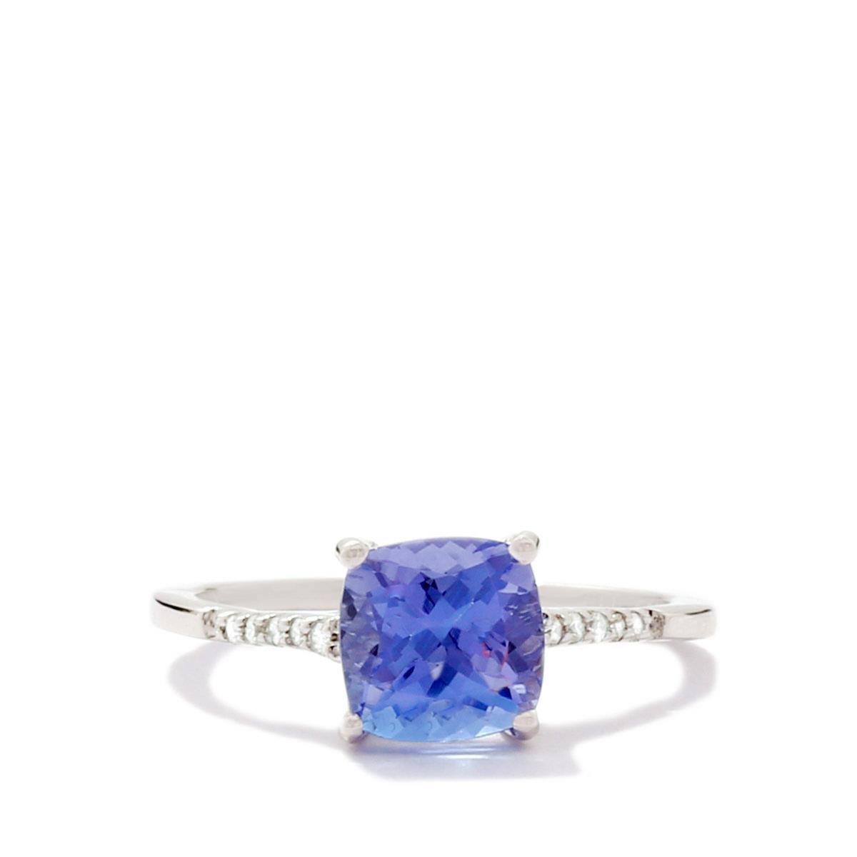 AAA Tanzanite & Diamond 14k White Gold Tomas Rae Ring ATGW 2.31cts ...