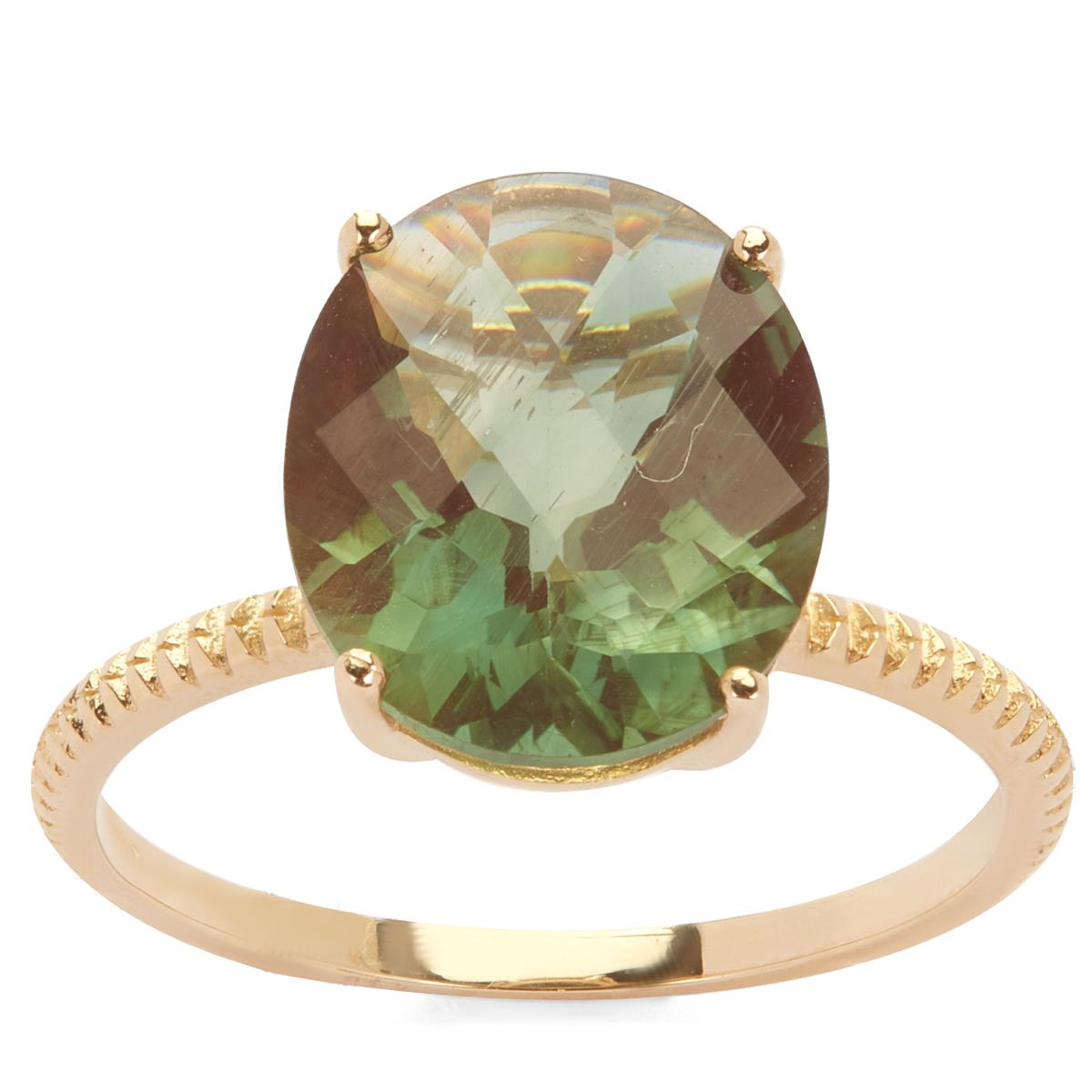 Green Andesine Ring in 9K Gold 3.81cts | Gemporia