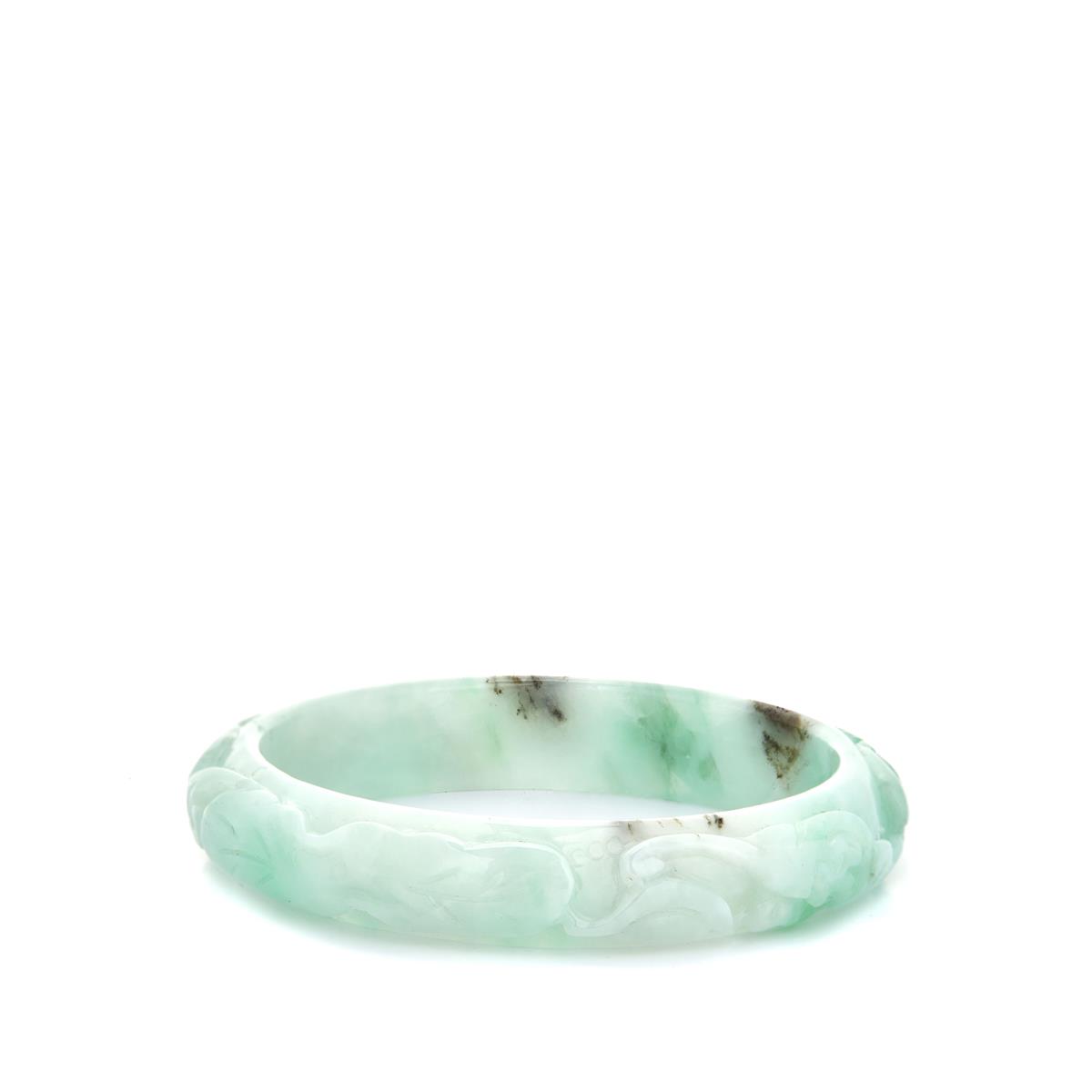 Type A Burmese Jadeite Carved Bangle 286.50cts | Gemporia