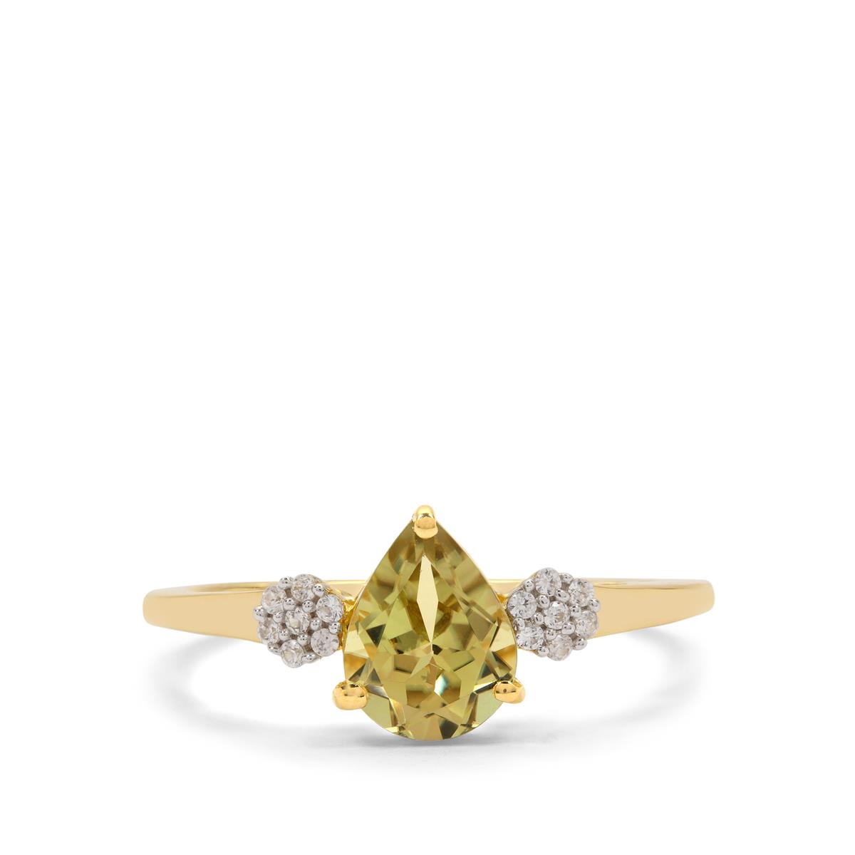 Csarite® Ring with White Zircon in 9K Gold 1.25cts | Gemporia