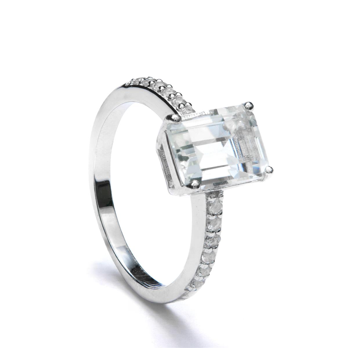 Burmese Topaz Ring with White Topaz in Sterling Silver 3.10cts | Gemporia