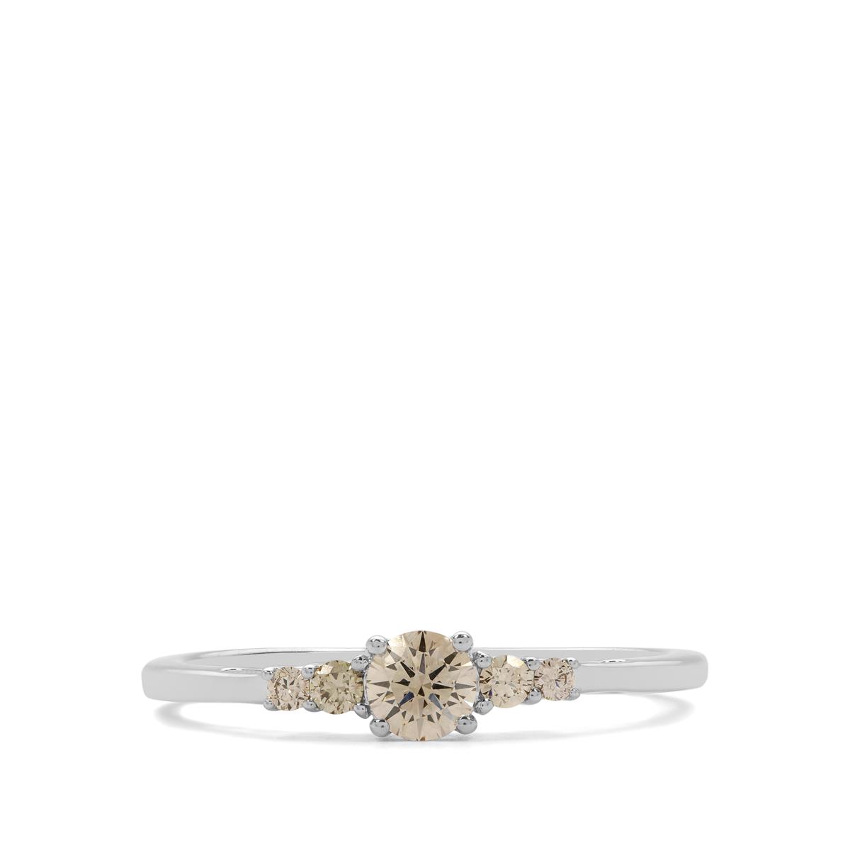 Golden Ivory Diamond Ring in 9K White Gold 0.32ct | Gemporia