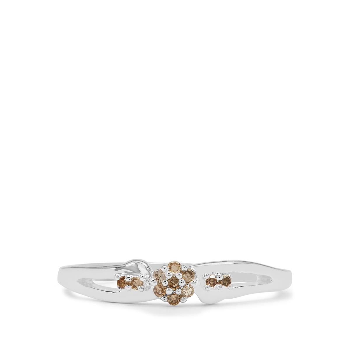 Cape Champagne Diamonds Ring in Sterling Silver 0.08ct | Gemporia