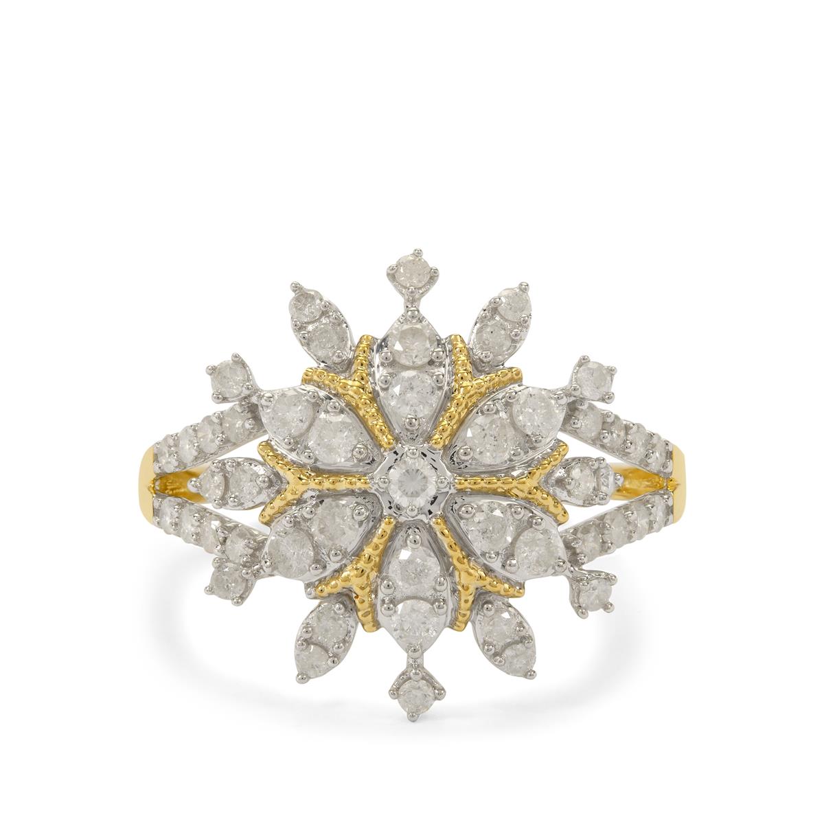 3/4ct Snowflake Diamond 9K Gold Tomas Rae Ring | Gemporia
