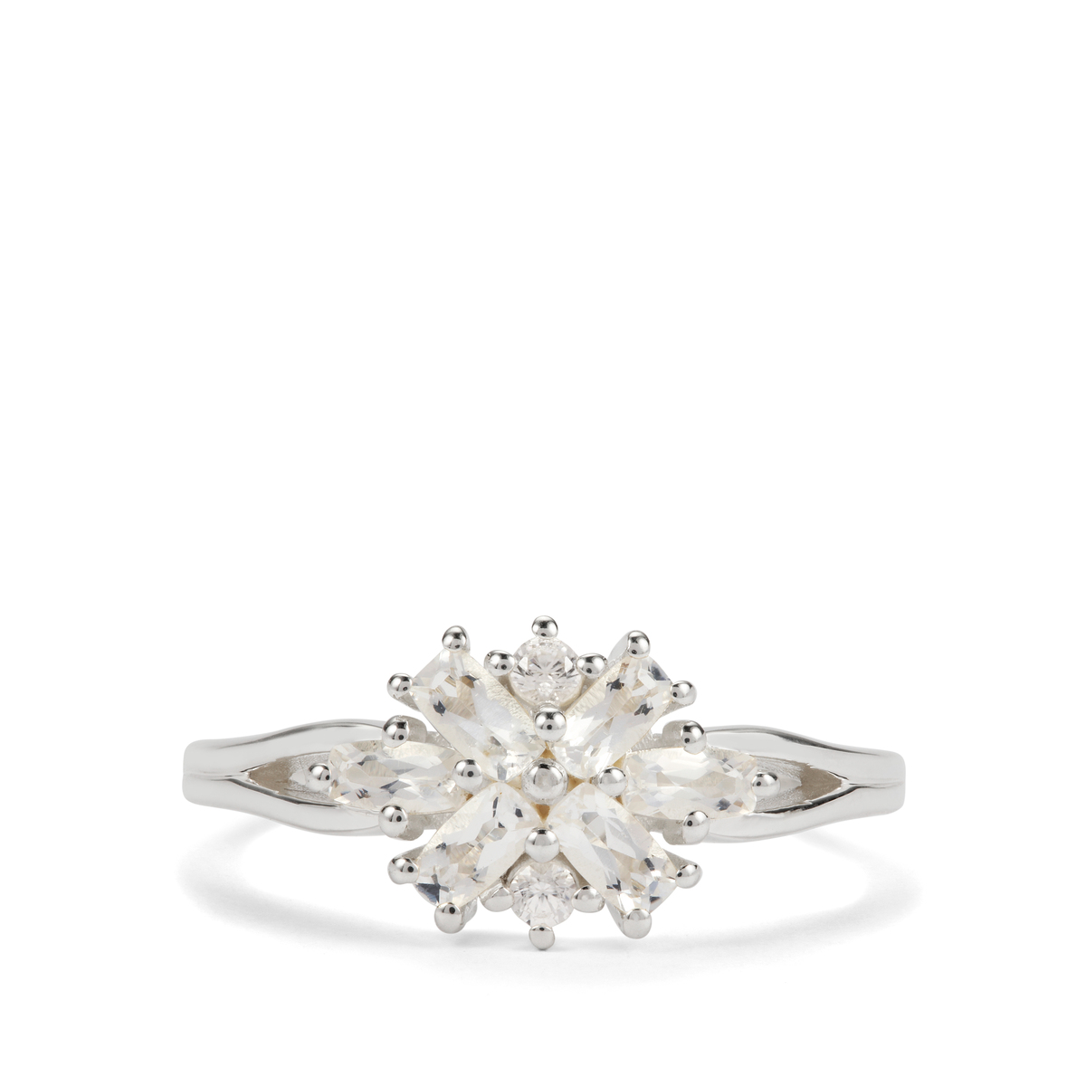 Itinga Petalite Ring with White Zircon in Sterling Silver 0.63ct | Gemporia