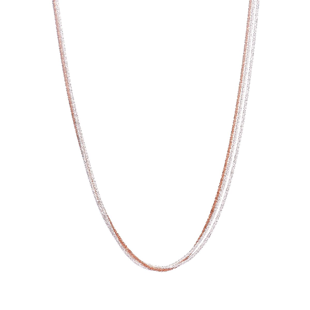 18 Two Tone Sterling SIlver Couture 3 Strand Tocalle Necklace 8.40g ...