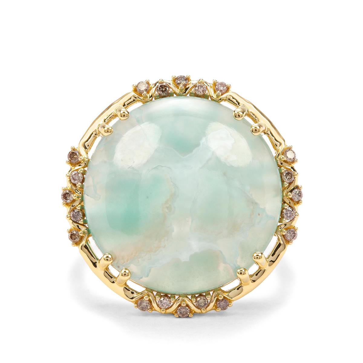 Aquaprase™ Ring with Champagne Diamond in 18K Gold 10.54cts | Gemporia