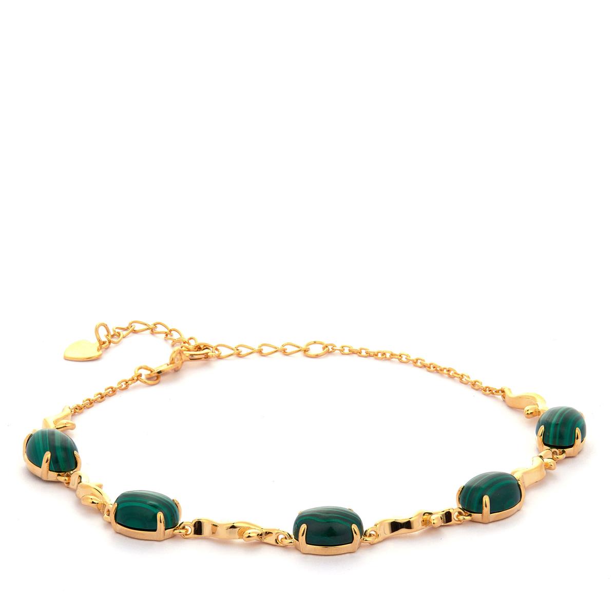 Congo Malachite Bracelet in Gold Tone Sterling Silver 9.25cts | Gemporia