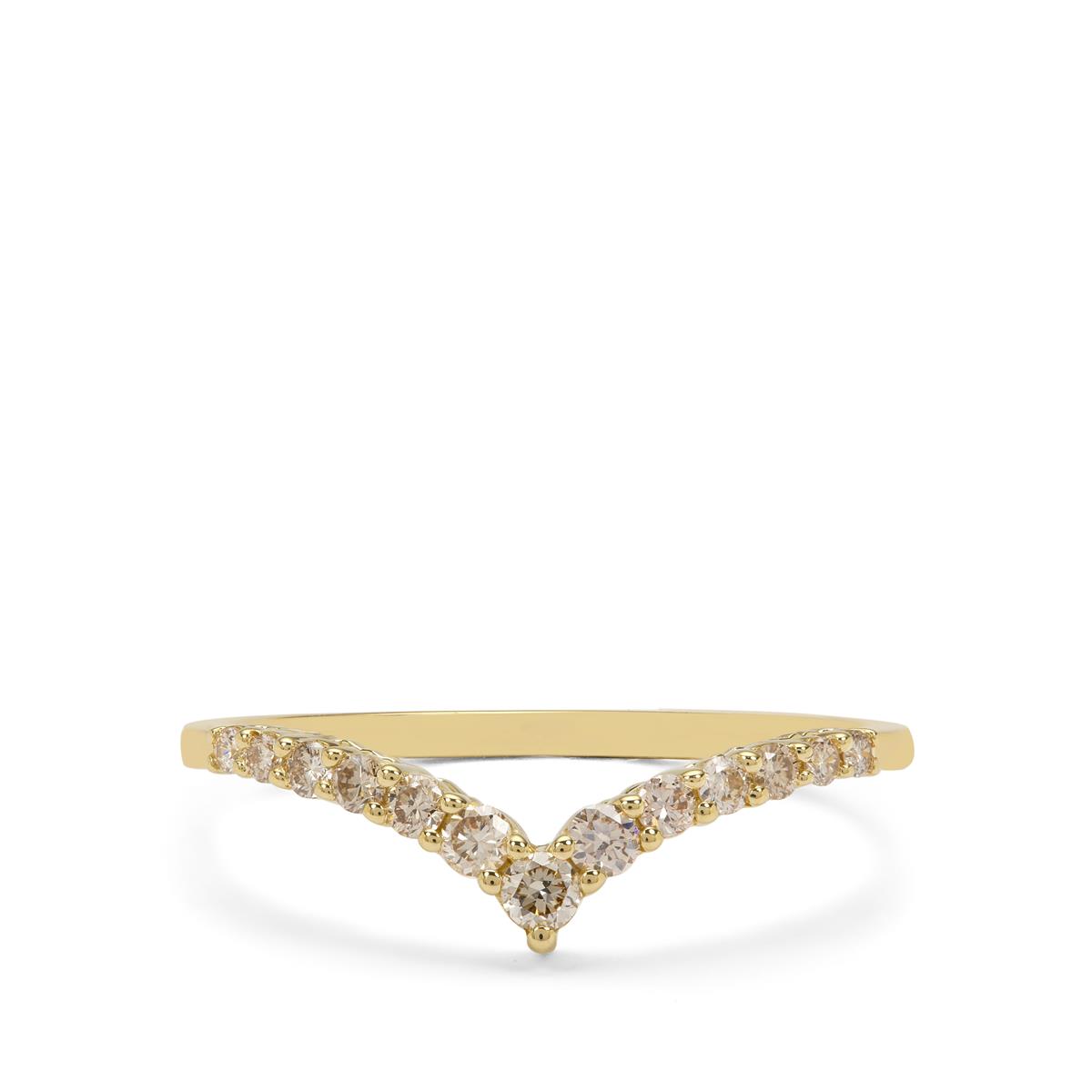 Golden Ivory Diamonds Ring in 9K Gold 0.26ct | Gemporia