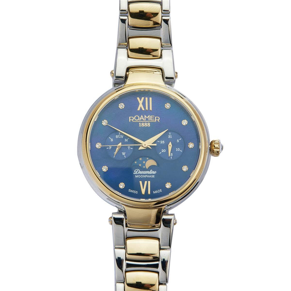 Dreamline Moonphase Blue Mother of Pearl Dial Yellow Gold Bicolour ...