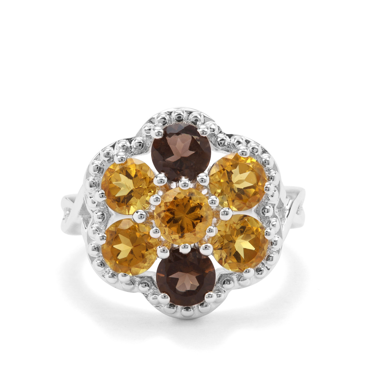 Scapolite Ring with Smokey Quartz in Sterling Silver 3.15cts | Gemporia