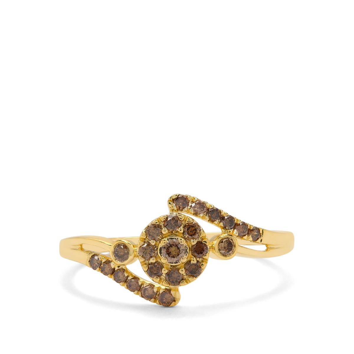 C7 Cocoa Diamond Ring in 9K Gold 0.37ct | Gemporia