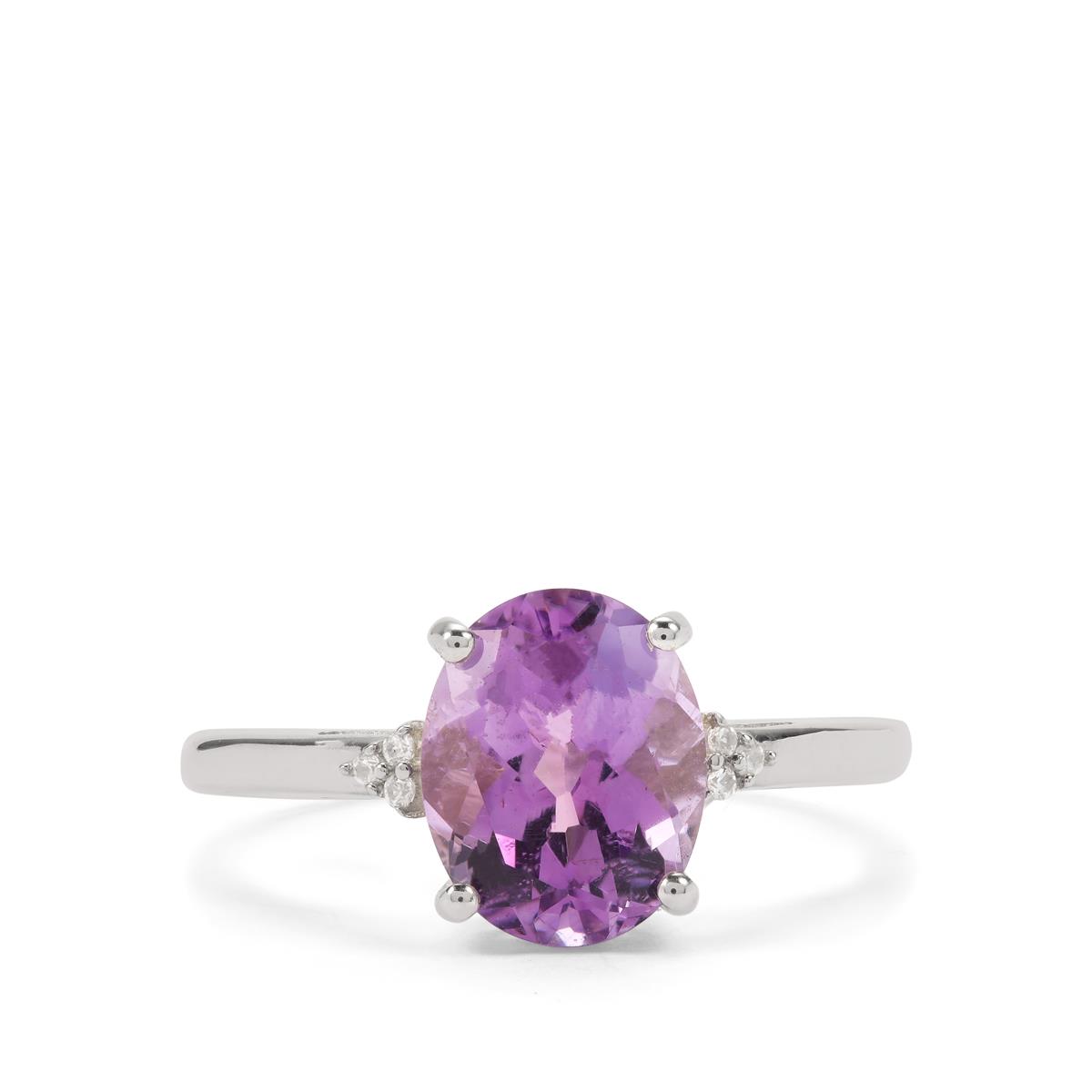 Moroccan Amethyst Ring with White Zircon in Sterling Silver 2.45cts ...