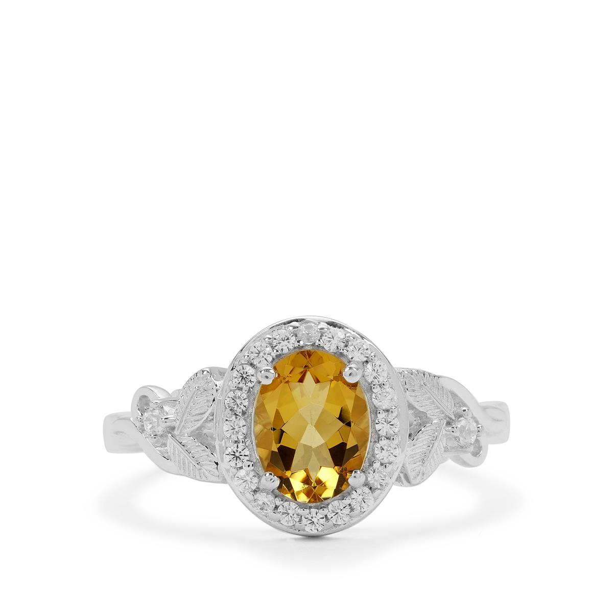 Xia Heliodor Ring with White Zircon in Sterling Silver 1.35cts | Gemporia