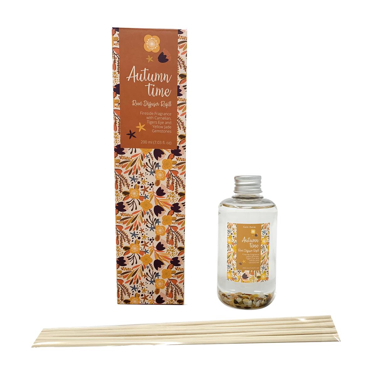Gem Auras Autumntime Reed Diffuser Refill - Carnelian, Tiger's Eye ...