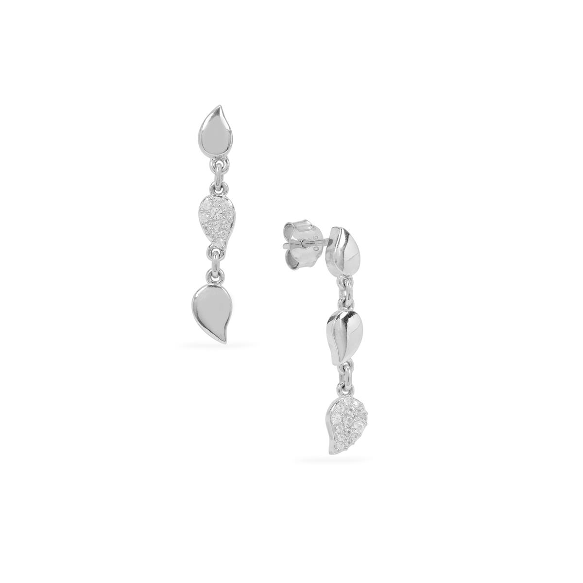 White Zircon Earrings in Argentium 960 Silver 0.27ct | Gemporia