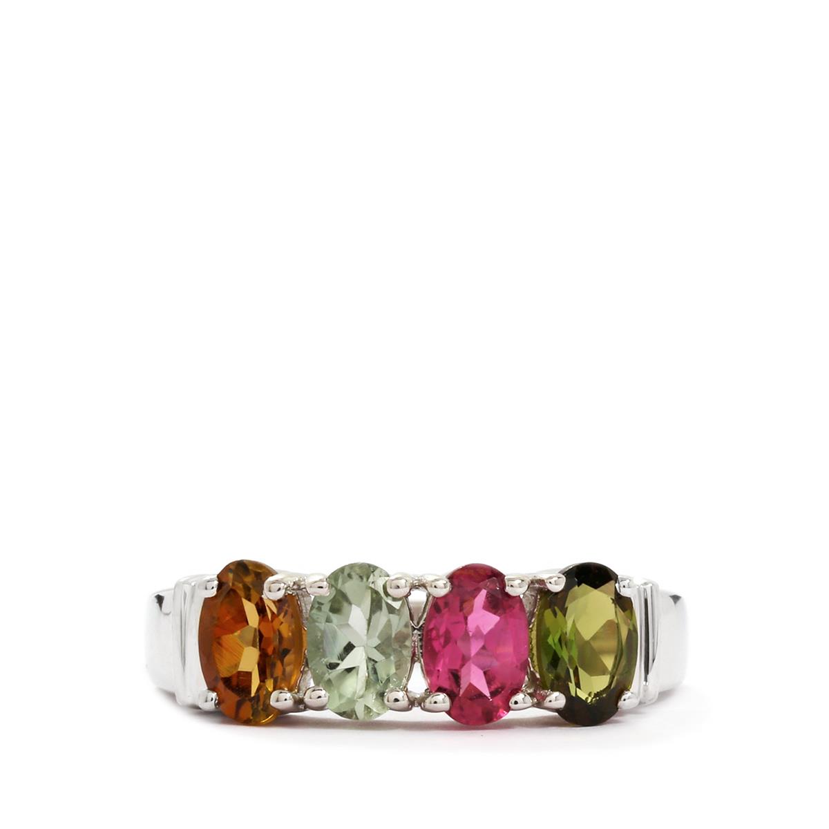 1.88ct Multi-Colour Tourmaline Sterling Silver Ring | Gemporia