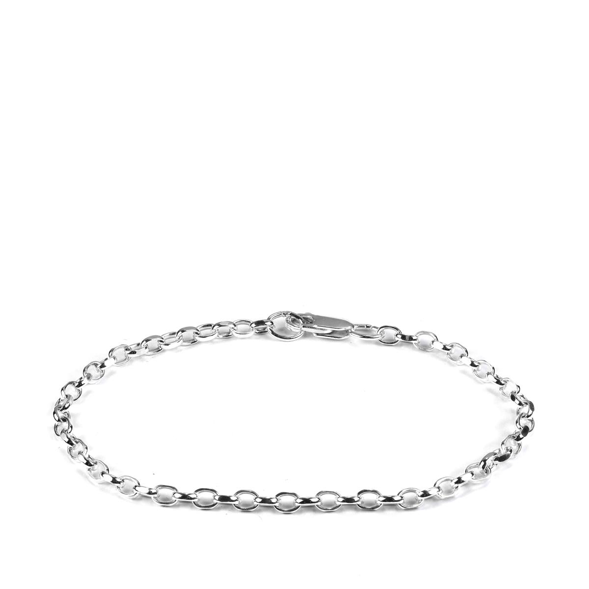 Argentium 960 Silver Diamond Cut Oval Belcher Bracelet 4.11g | Gemporia