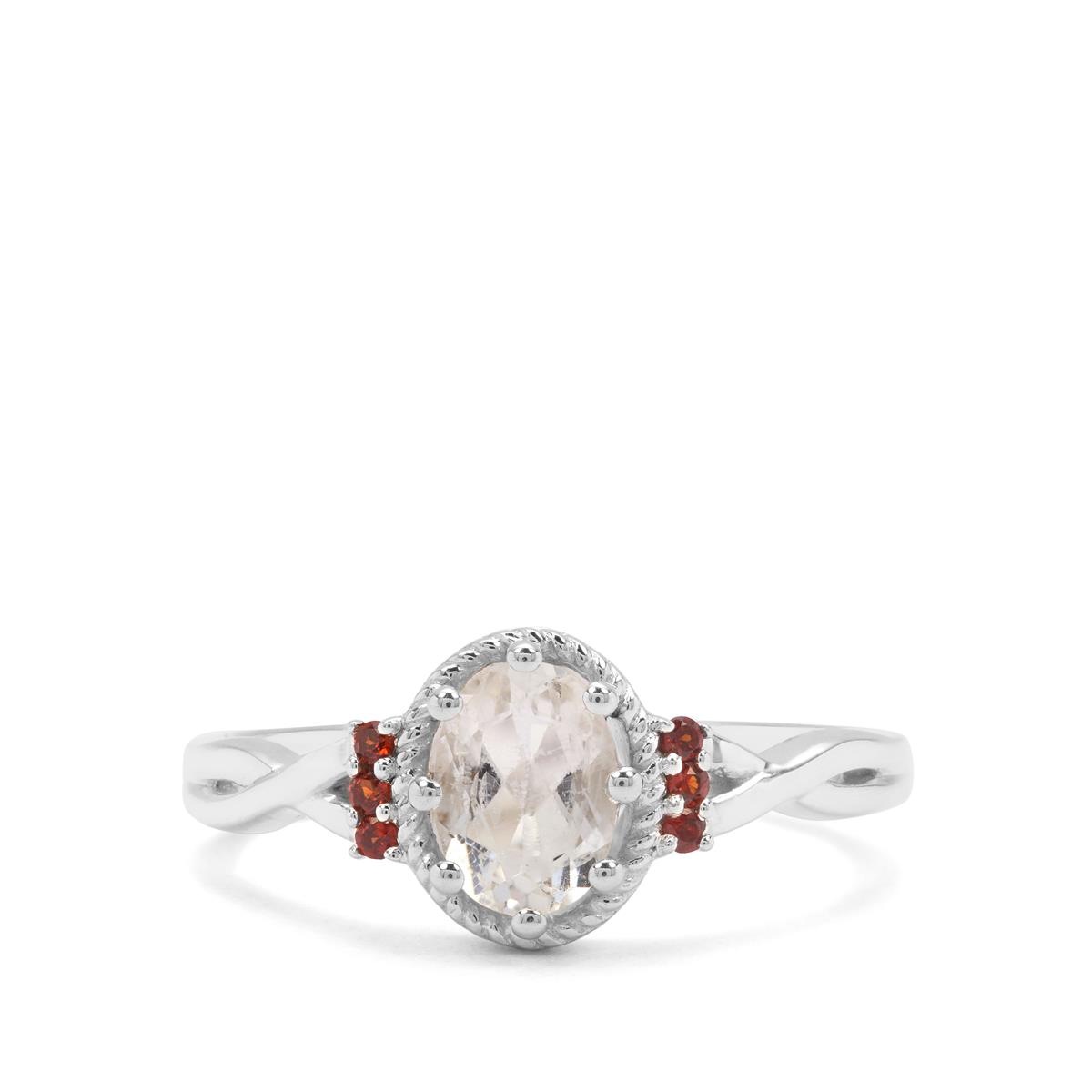 Itinga Petalite Ring with Rhodolite Garnet in Sterling Silver 0.71ct ...