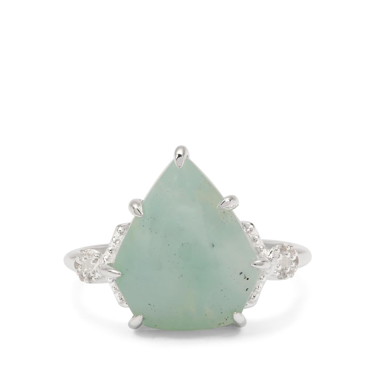 Aquaprase™ Ring with White Zircon in Sterling Silver 6.25cts | Gemporia