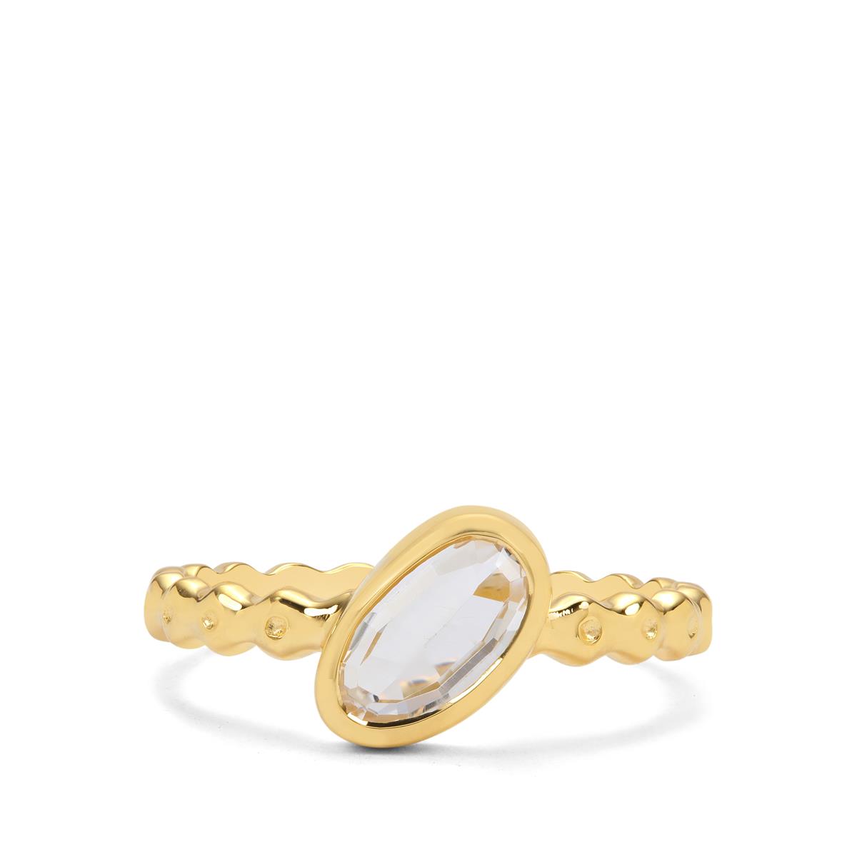 Allegra Crystal Quartz Gold Plated Ring | Gemporia