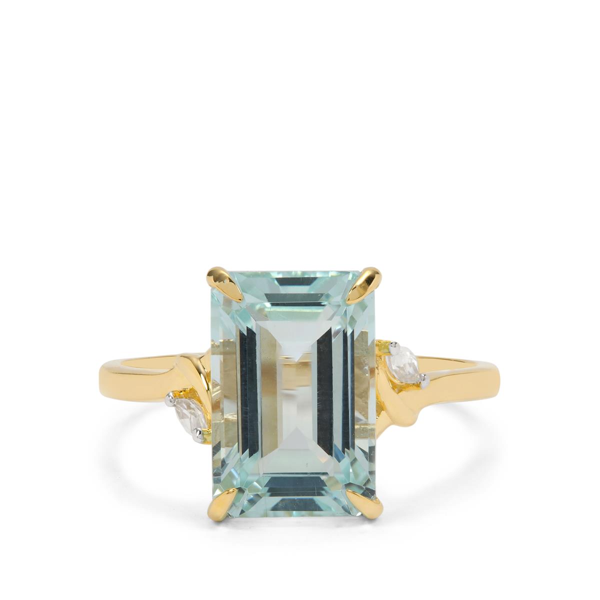 Santa Maria Double Blue Aquamarine & White Zircon 9K Gold Tomas Rae ...