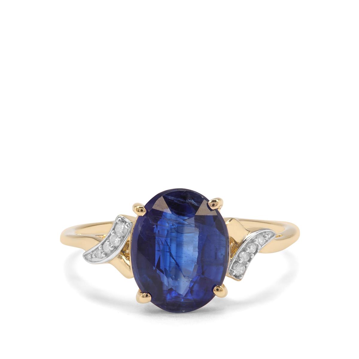 Nilamani Ring with Diamond in 9K Gold 3.25cts | Gemporia