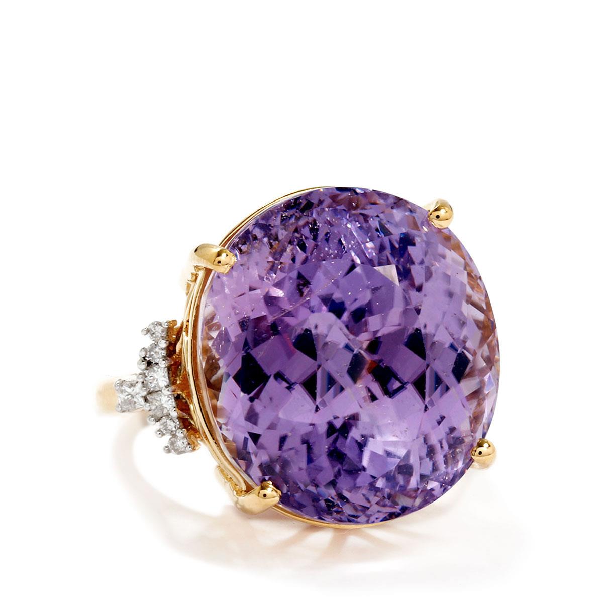 Mawi Kunzite & Diamond 18k Gold Lorique Ring MTGW 30.24cts | Gemporia