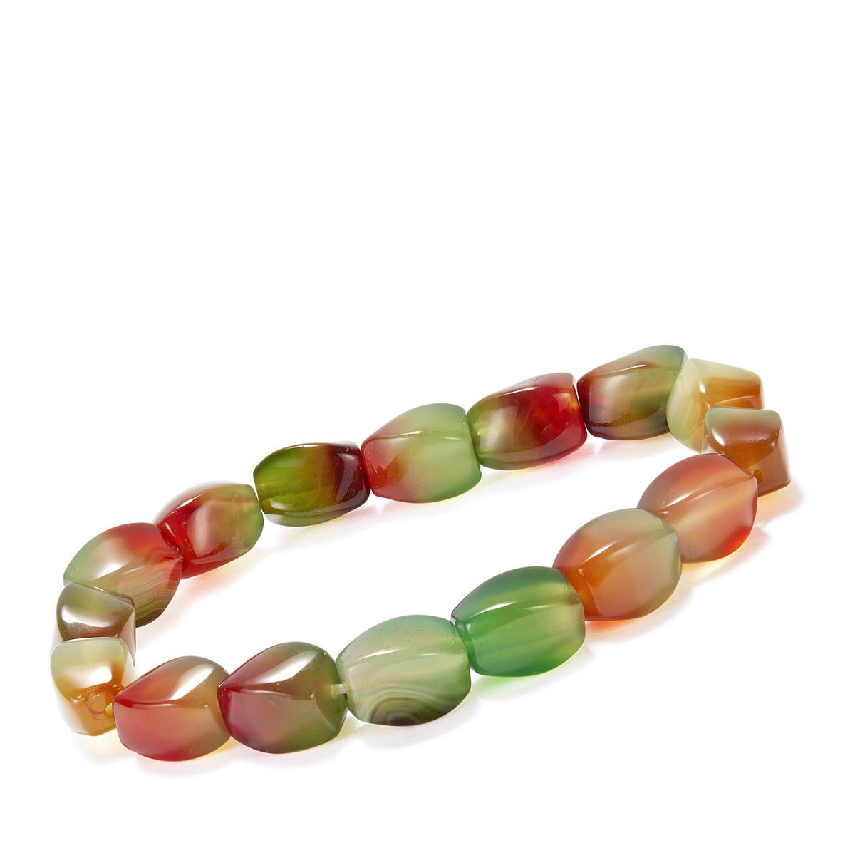 Watermelon Agate Stretchable Bracelet 120cts | Gemporia