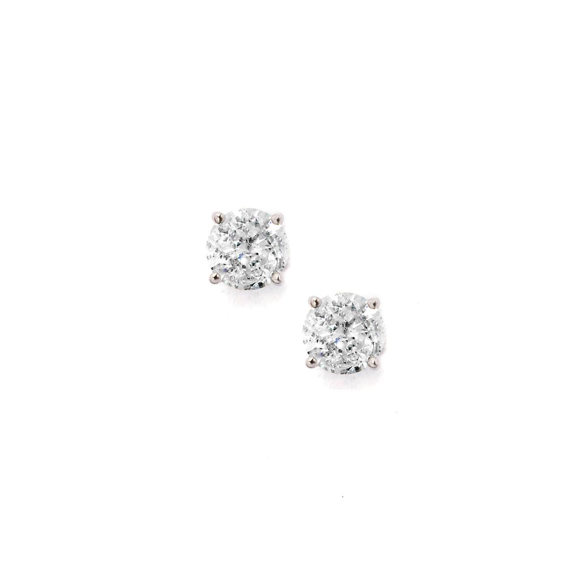 Diamond Earrings in 14k White Gold 0.75ct | Gemporia