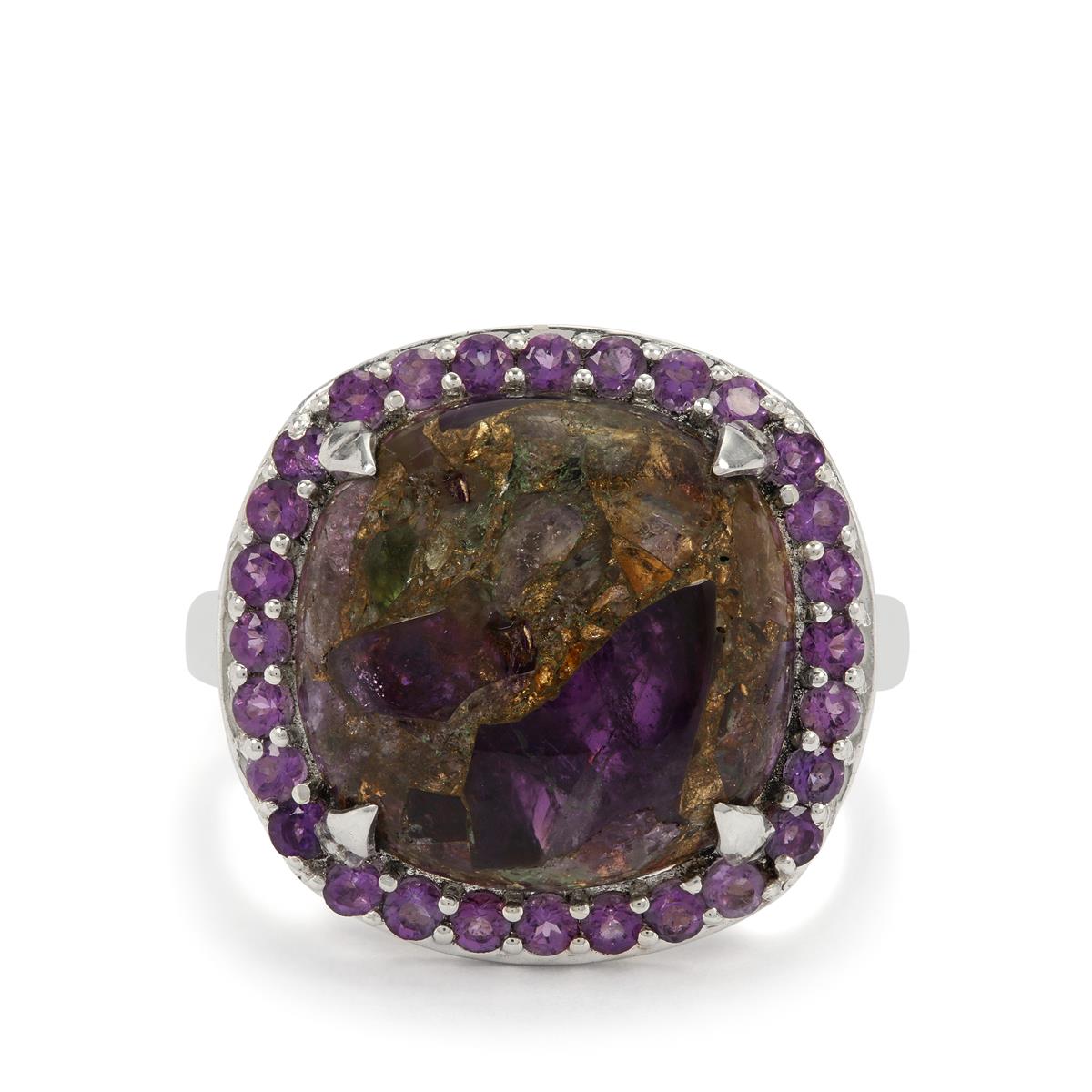 Copper Mojave, Rose De France Amethyst Ring in Sterling Silver 7.73cts ...