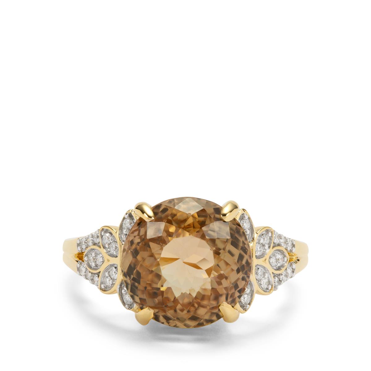 Congo Tourmaline Ring with Diamond in 18K Gold 7.62cts | Gemporia