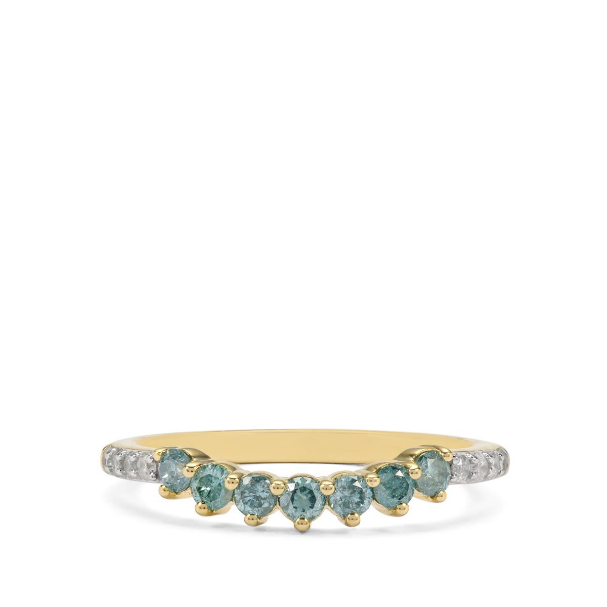 Ice Blue, White Diamond Ring in 9K Gold 0.50ct | Gemporia