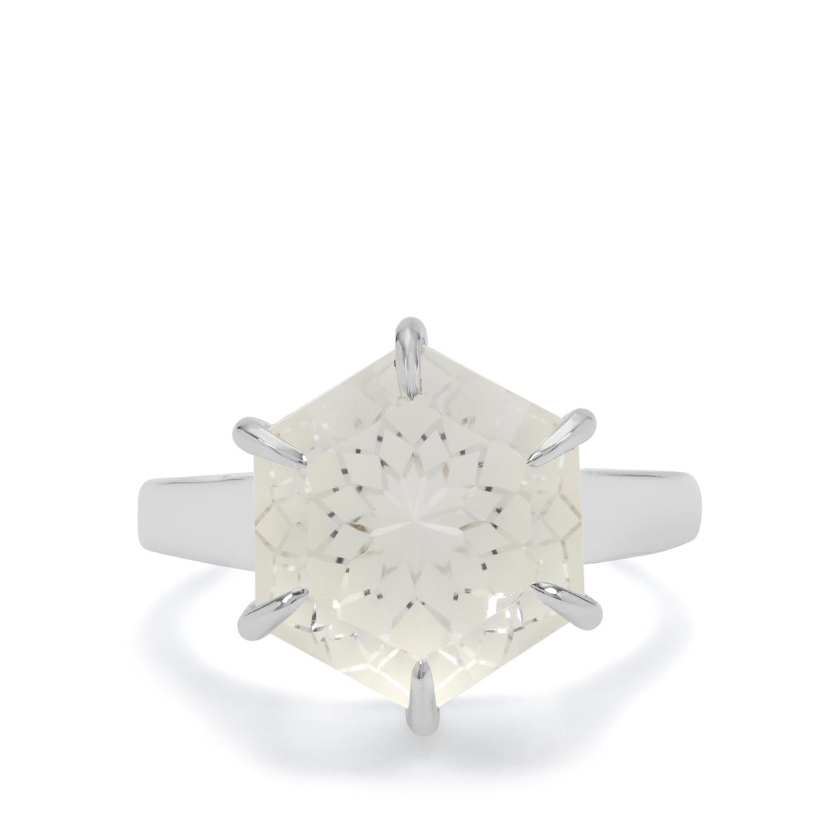The Lotus Cut Crystal Quartz Ring in Sterling Silver 8.05cts | Gemporia