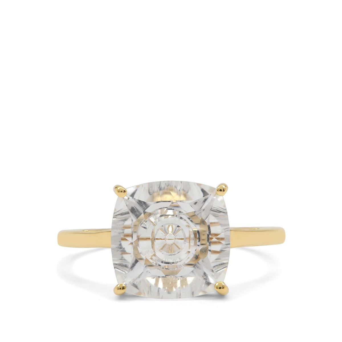 Lehrer Quasar Cut Optic Quartz Ring in 9K Gold 3.20cts | Gemporia