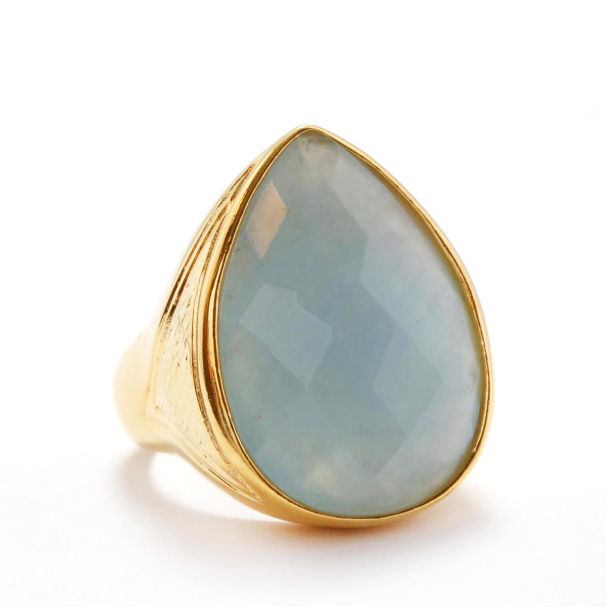 Aquamarine Ring in 14k Gold Flash Sterling Silver 18.85cts | Gemporia