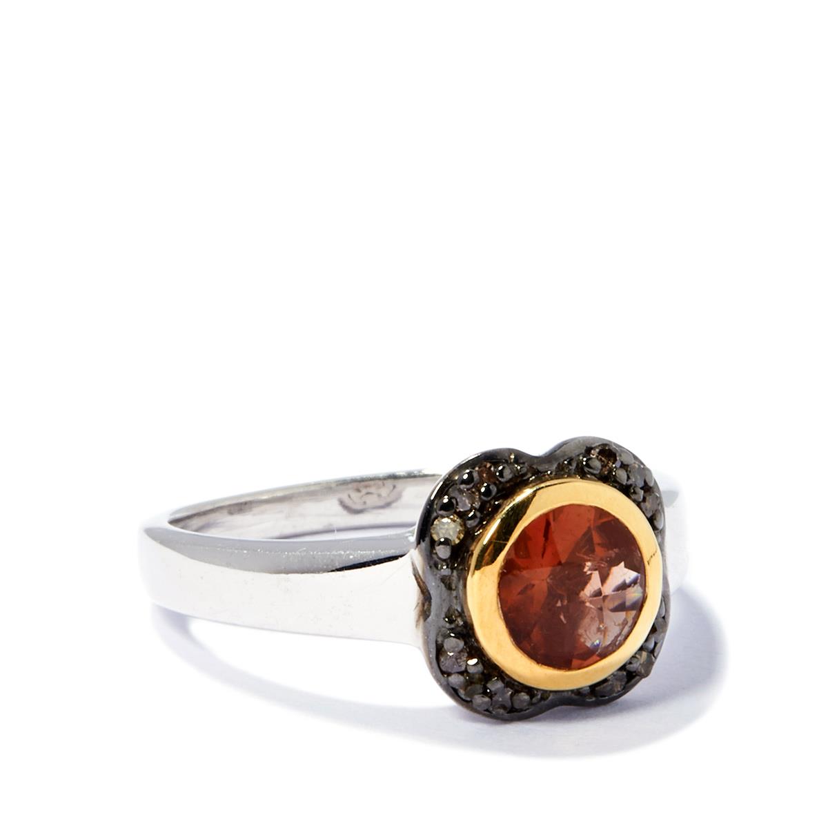 Mongolian Andesine & Champagne Diamond Sterling Silver Ring ATGW 0 ...