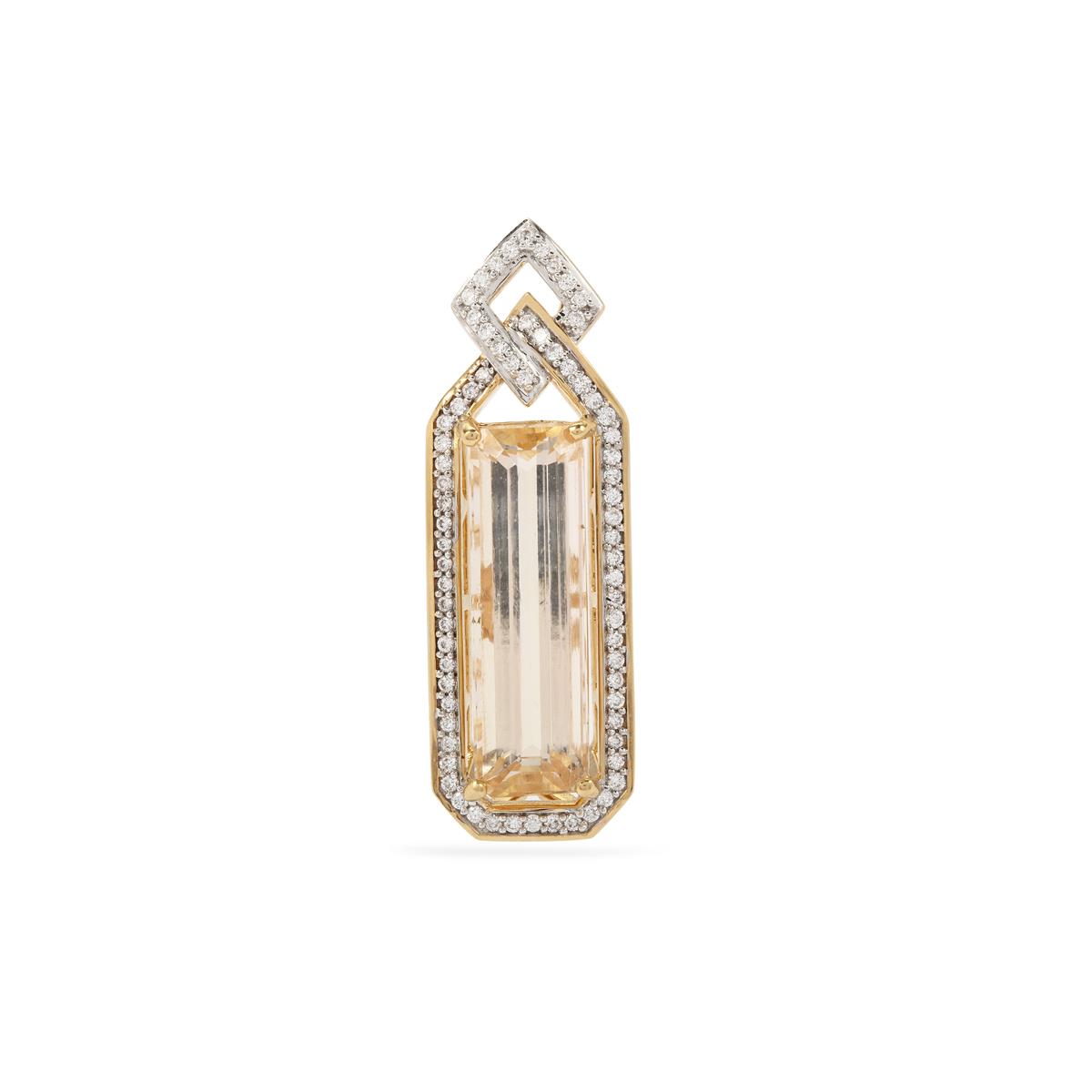 Katlang Topaz Pendant with Diamond in 18K Gold 8cts | Gemporia