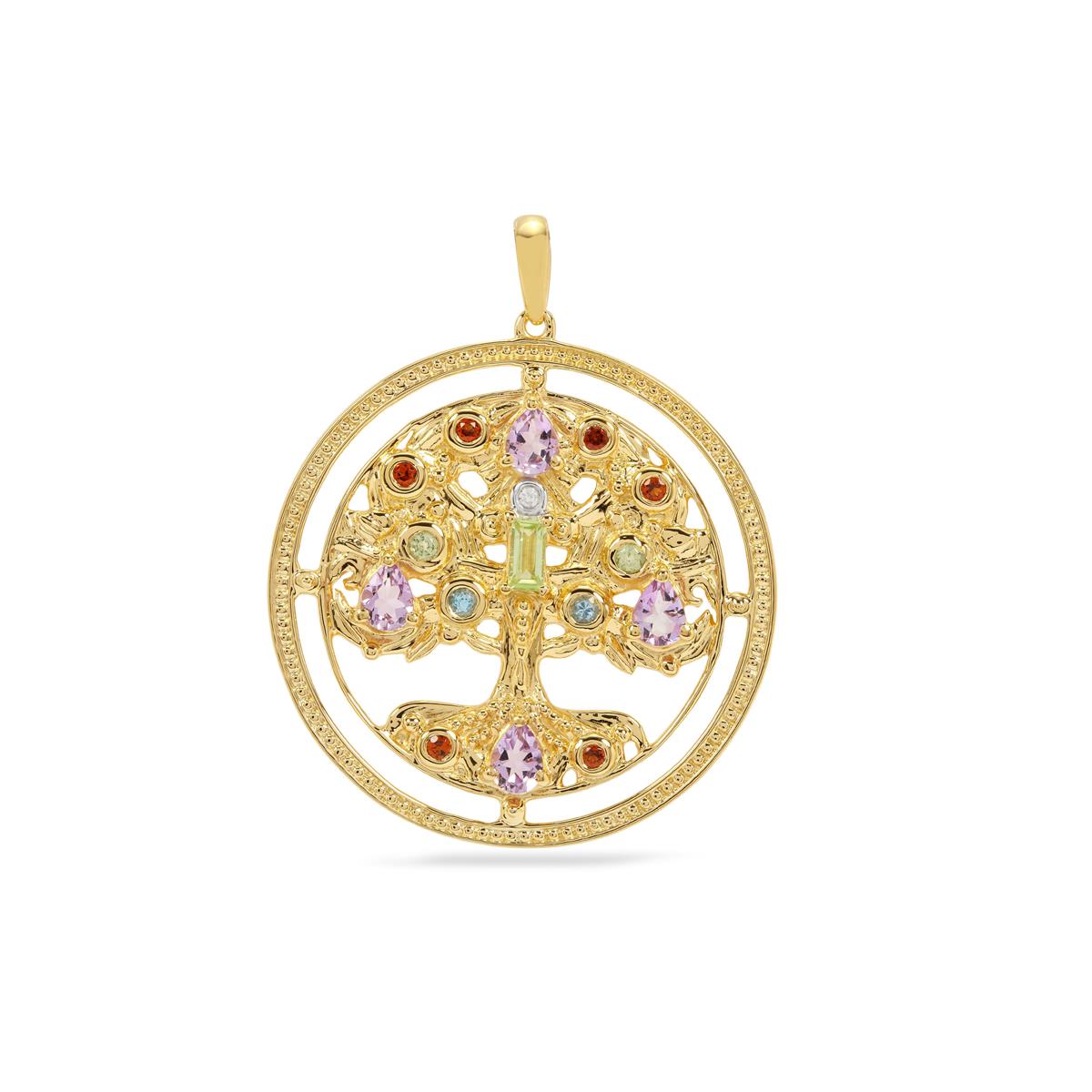 Multi-Gemstone Midas Tree of Life Pendant ATGW 1ct | Gemporia