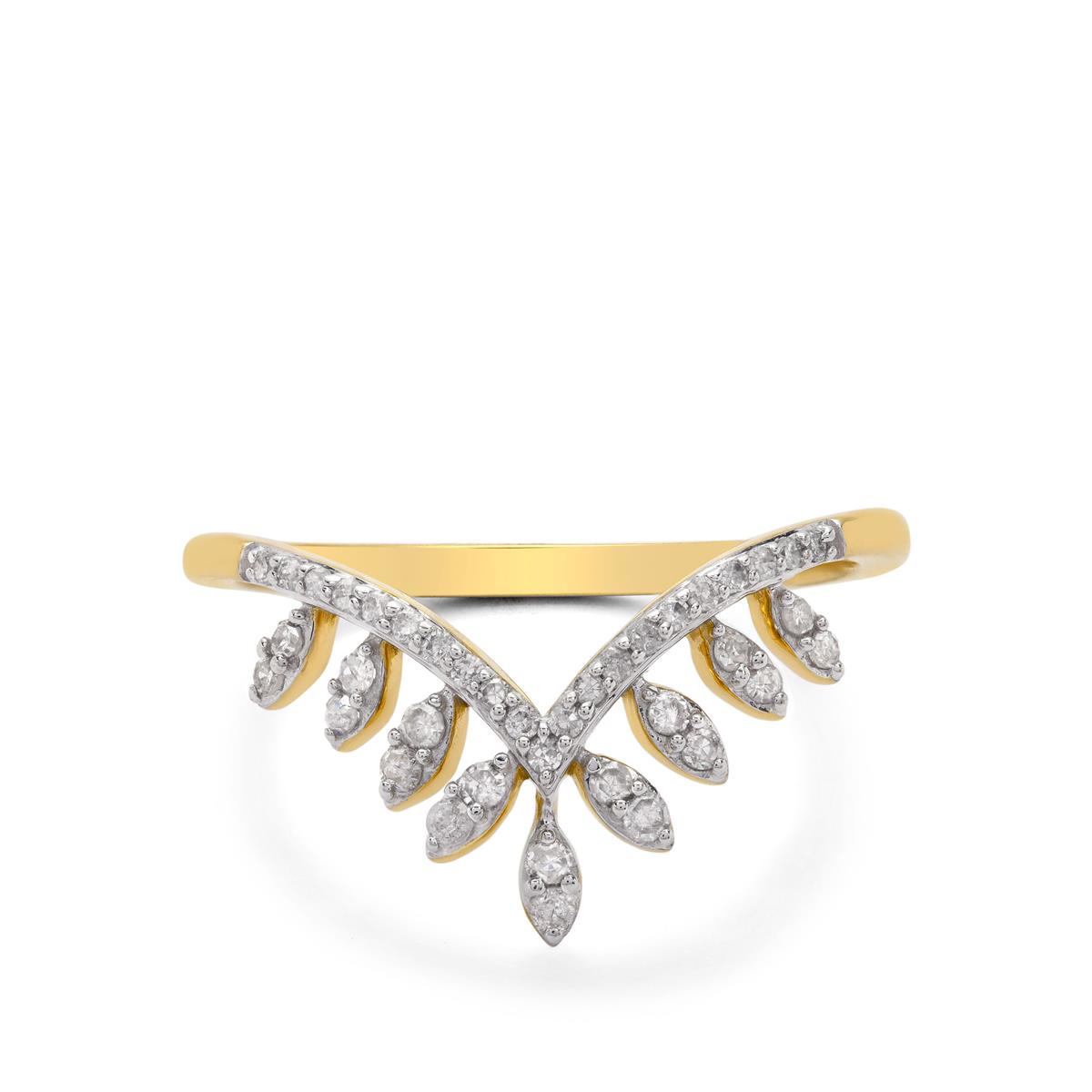 'Princess Wishbone Diamond' Ring in 9K Gold 0.25cts | Gemporia