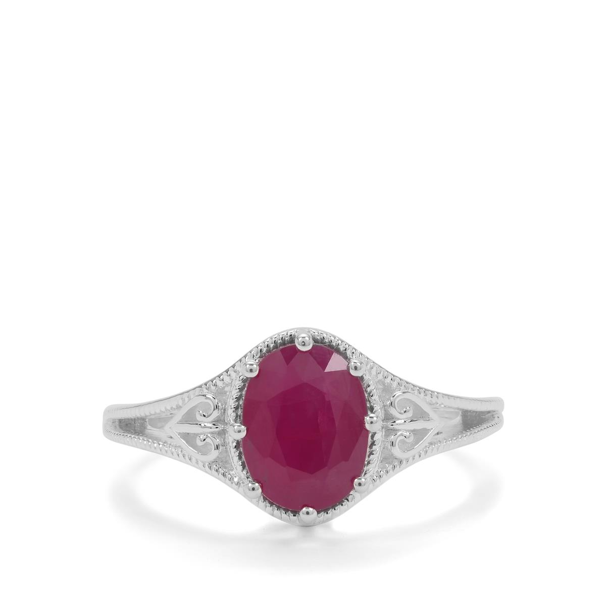 Kenyan Ruby Ring in Sterling Silver 2.50cts | Gemporia