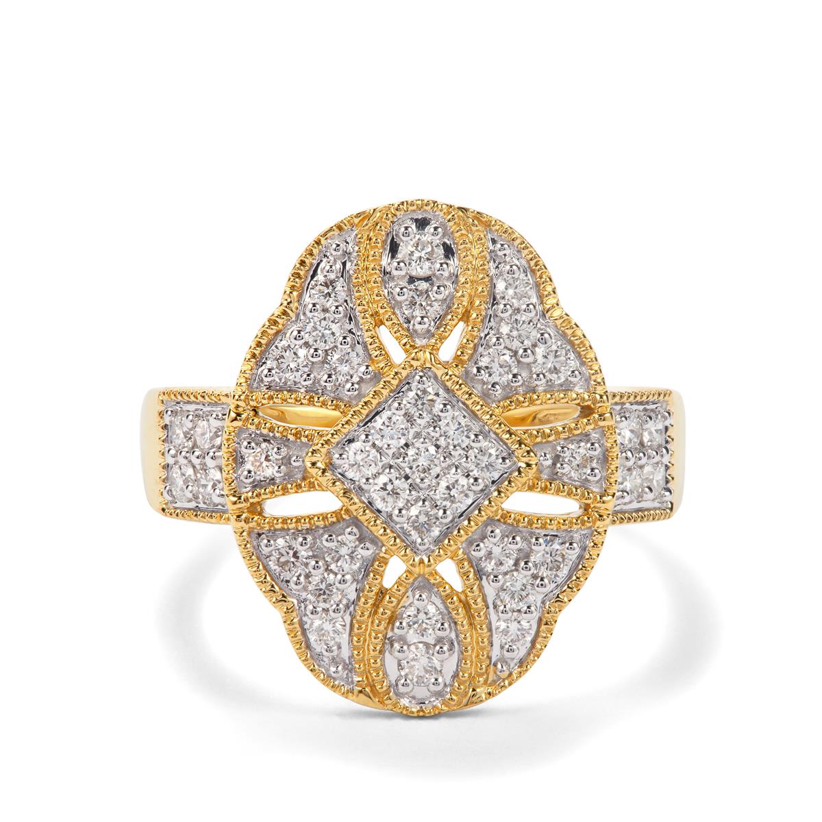 Cullinan Diamond Ring in 9K Gold 0.51ct | Gemporia